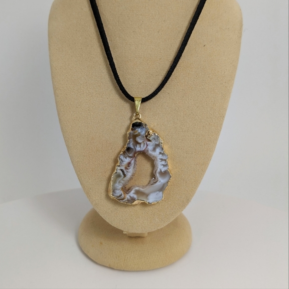 Jewelry | Geode Necklace Gemstone Jewelry Quartz Gift Idea Grounding ...